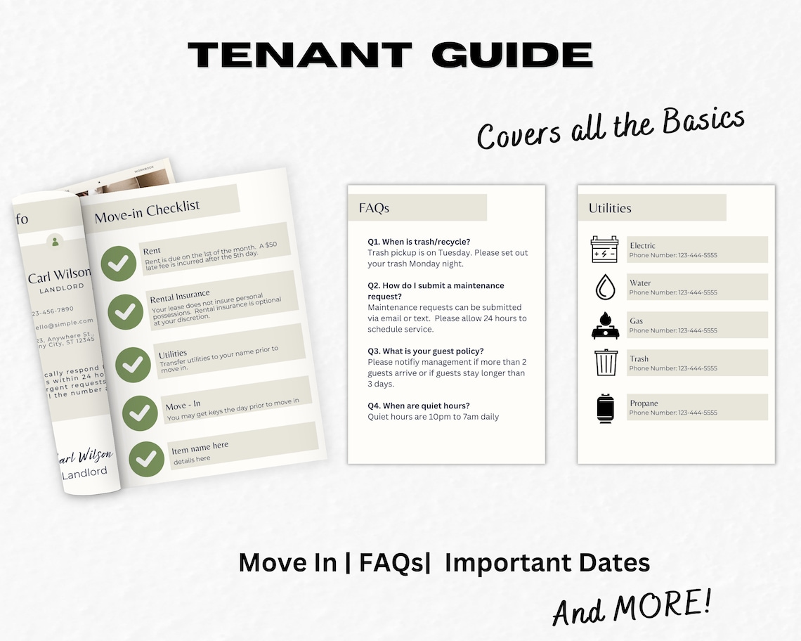 Tenant Welcome Packet Template for Landlords Tenant Welcome Guide ...