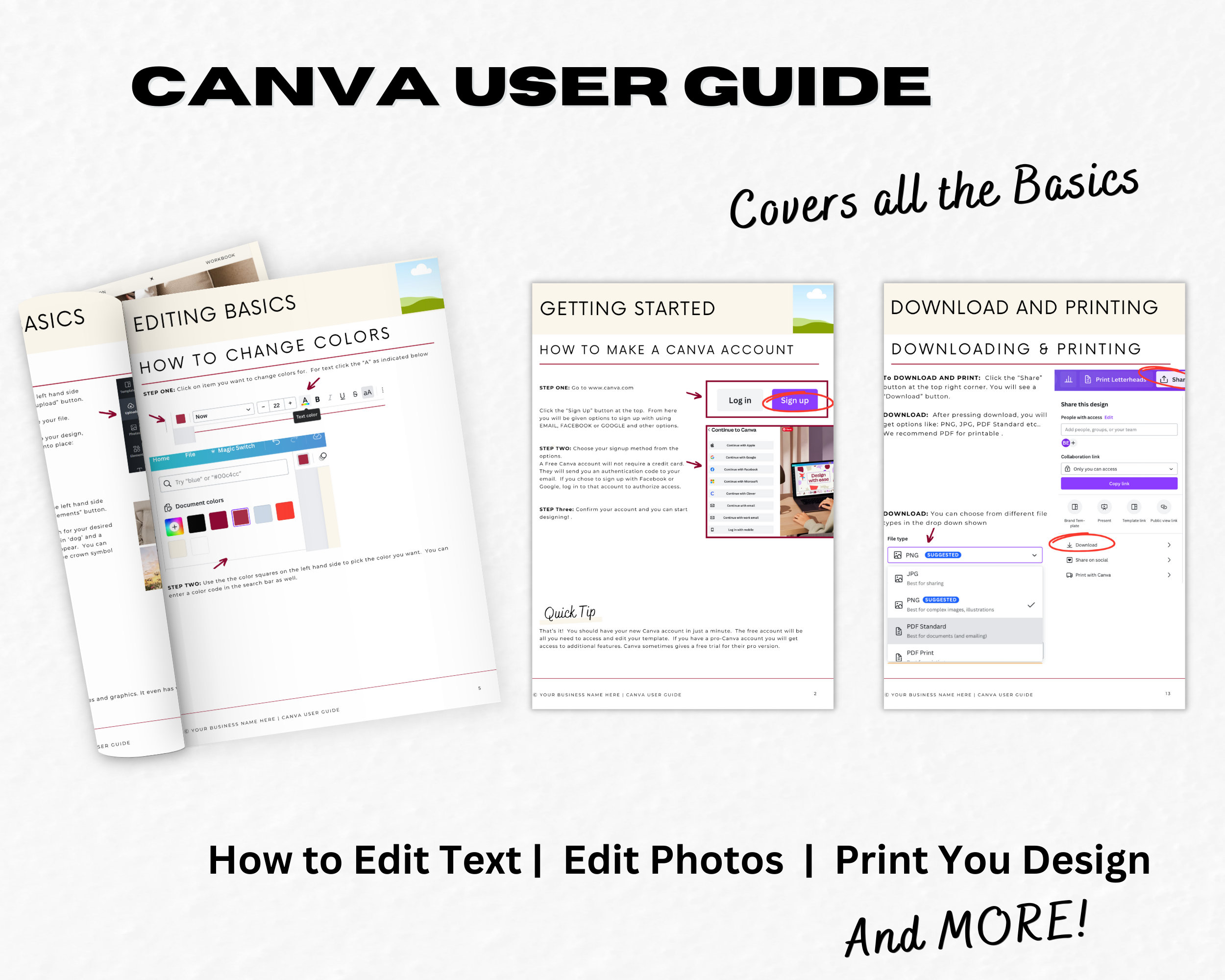Canva User Guide PLR Canva PLR Template Done for You Digital Product ...