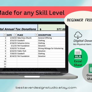 Tax Deduction Tracker Template for Excel & Google Sheets |tax Deduction ...