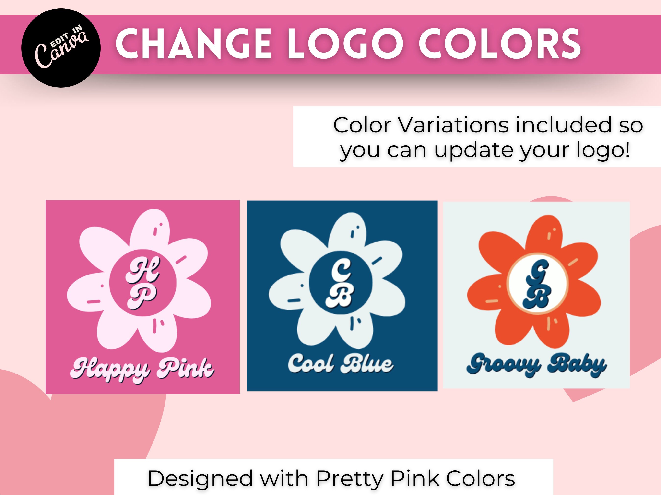 Pink Brand Kit Template Pink Branding Mood Board pink Retro - Etsy