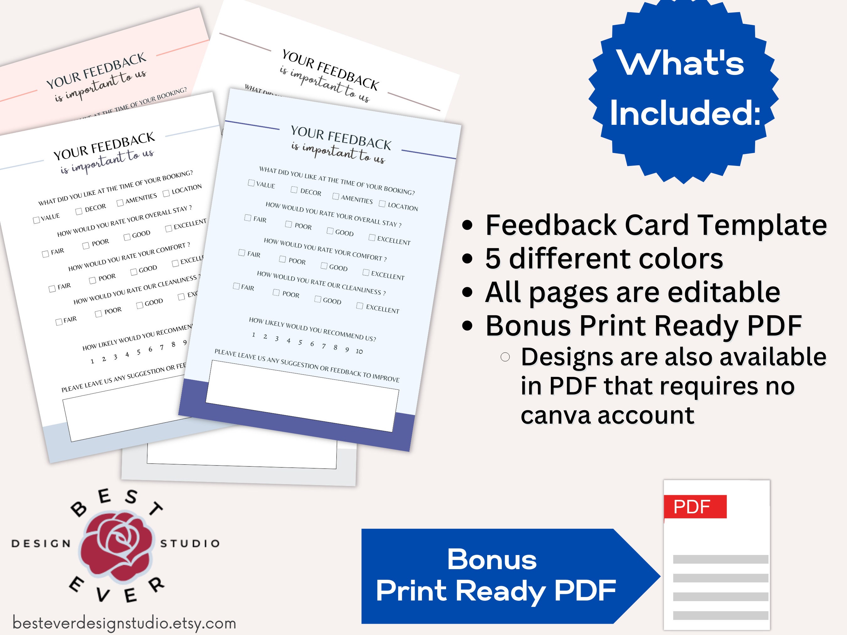 Airbnb Guest Feedback Form VRBO Suggestion Card Airbnb Feedback Form ...