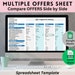Multiple Offer Spreadsheet for Excel & Google Sheets | Multiple Offer ...