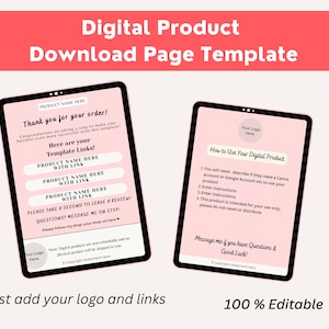 Download Link Page Template Digital Download Instructions Template ...