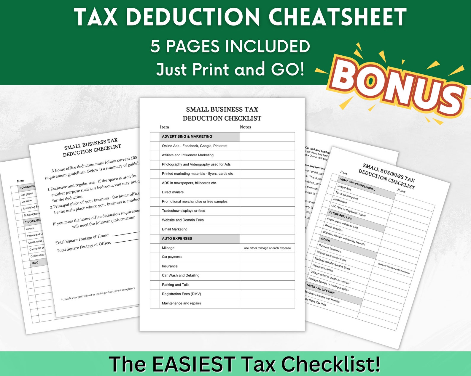 Tax Deduction Spreadsheet for Excel & Google Sheets Tax Deduction ...
