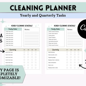 MEGA Cleaning Planner Bundle, Editable Cleaning Schedule, Printable ...