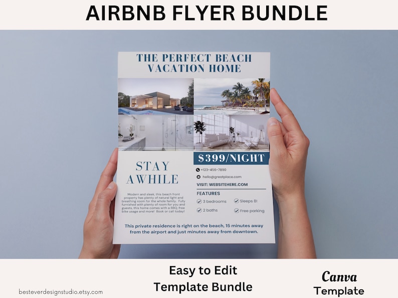 Airbnb Flyer Template | Short Term Rental Flyer | Vacation Rental ...