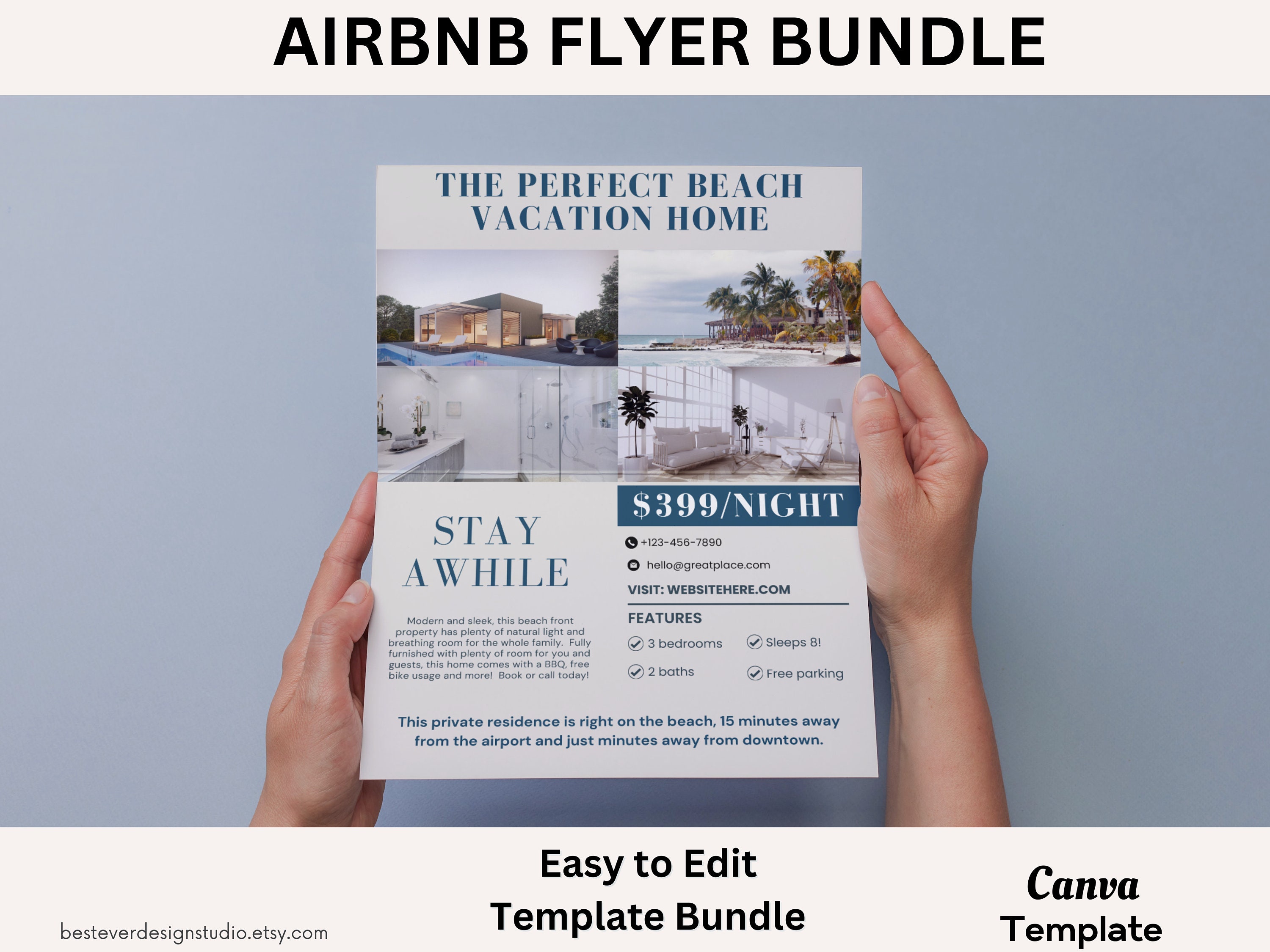 Airbnb Flyer Template | Short Term Rental Flyer | Vacation Rental ...
