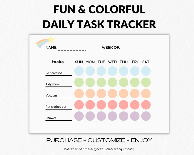 Editable Family Chore Chart, Printable Canva Chore Chart for Family and ...