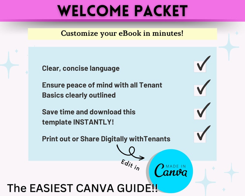 Tenant Welcome Guide Template| Tenant Welcome Packet Canva Download for ...