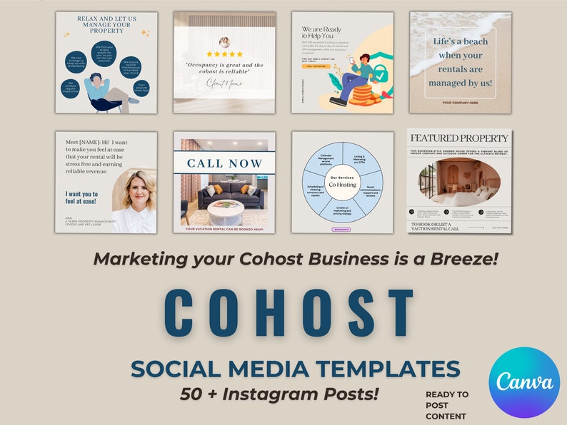 Airbnb Co-host Marketing Bundle | Cohost Flyer | Cohost Social Media ...