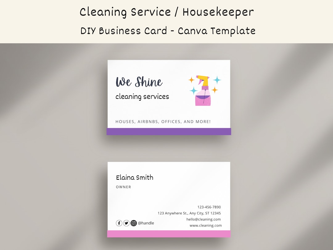 Cleaning Services Business Card Template | Cleaning Business Card ...