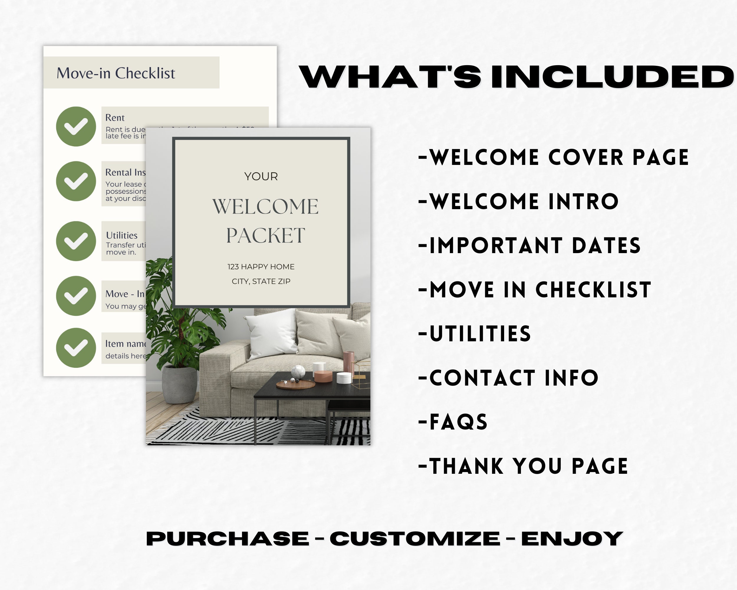 Tenant Welcome Packet Template for Landlords| Tenant Welcome Guide ...