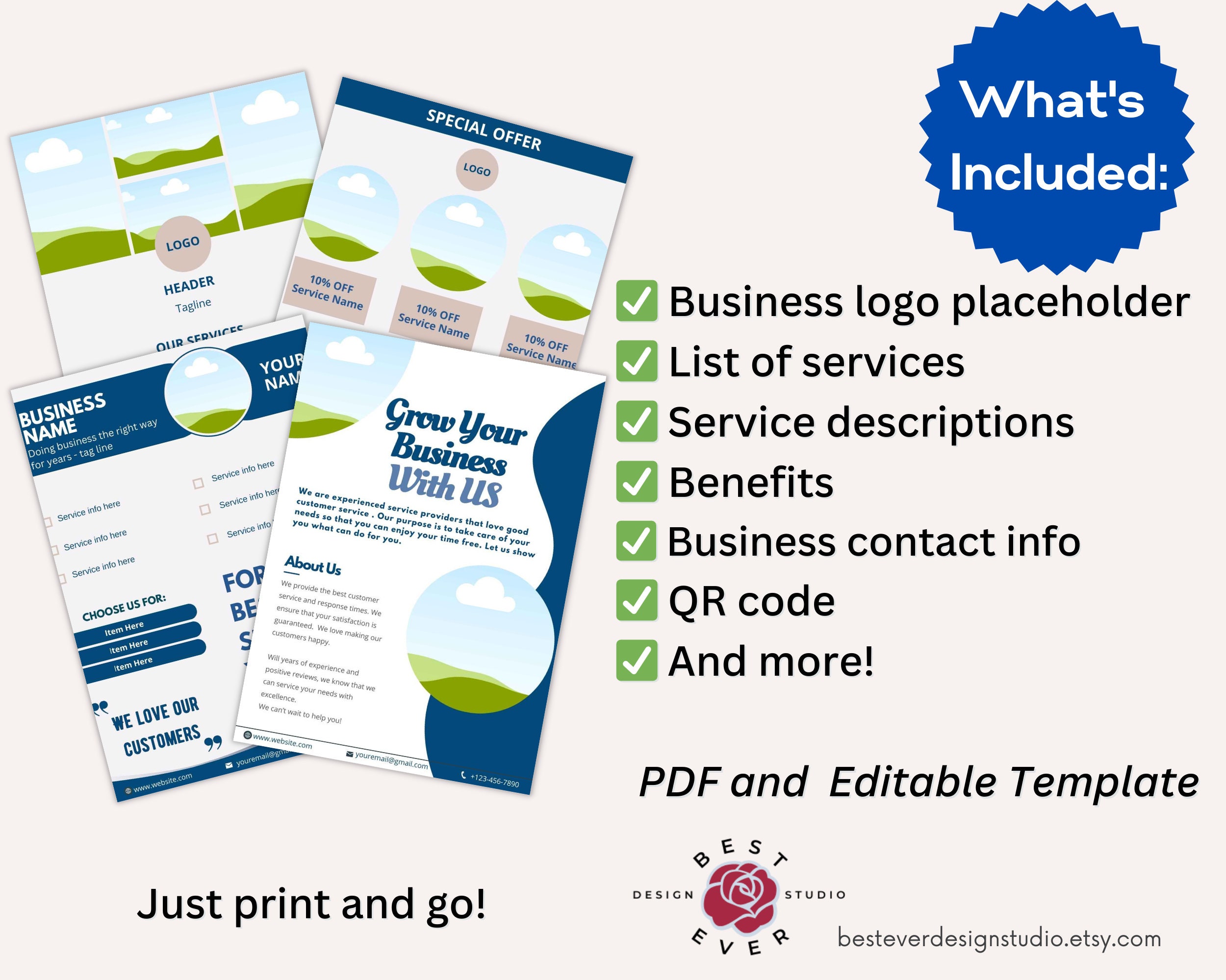Customizable Business Flyer Designs Template Showcase Your Services ...
