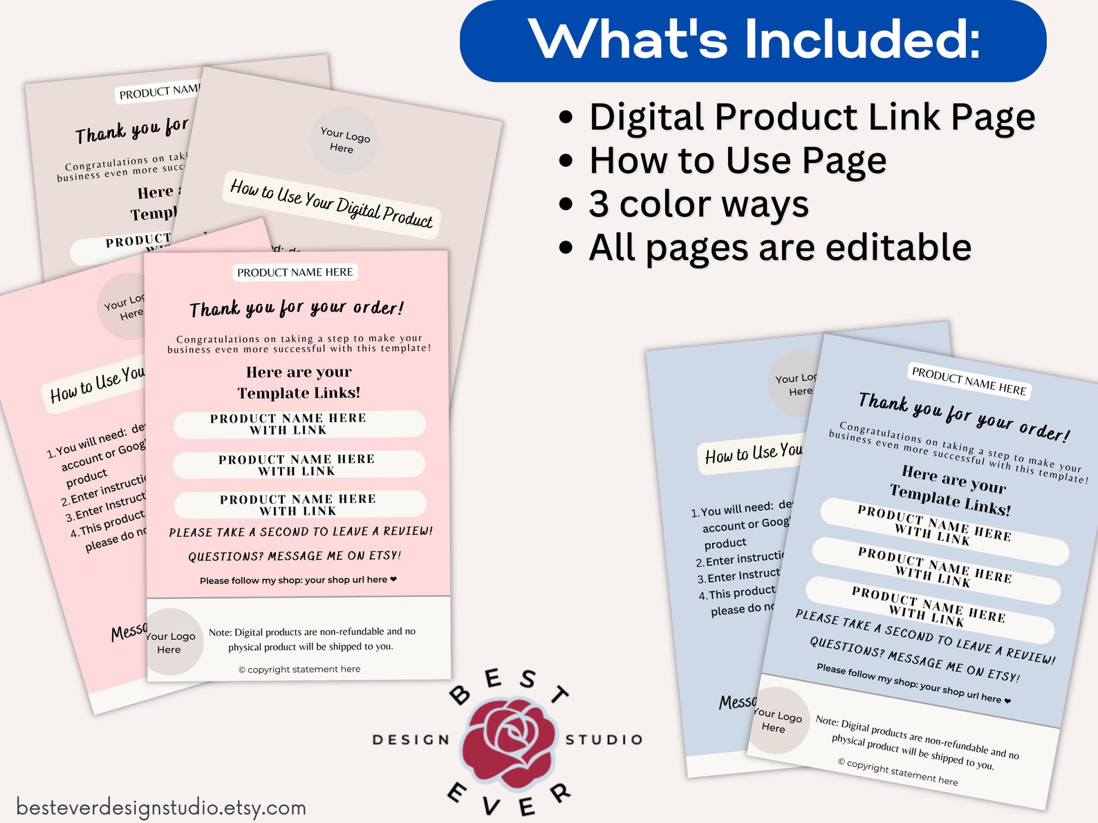 Digital Download Link Page Template | Canva Download Guide for Digital ...