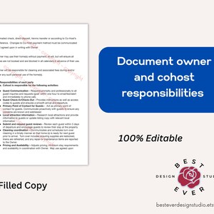 Airbnb Co-host Agreement Contract, Customizable Co-host Template ...