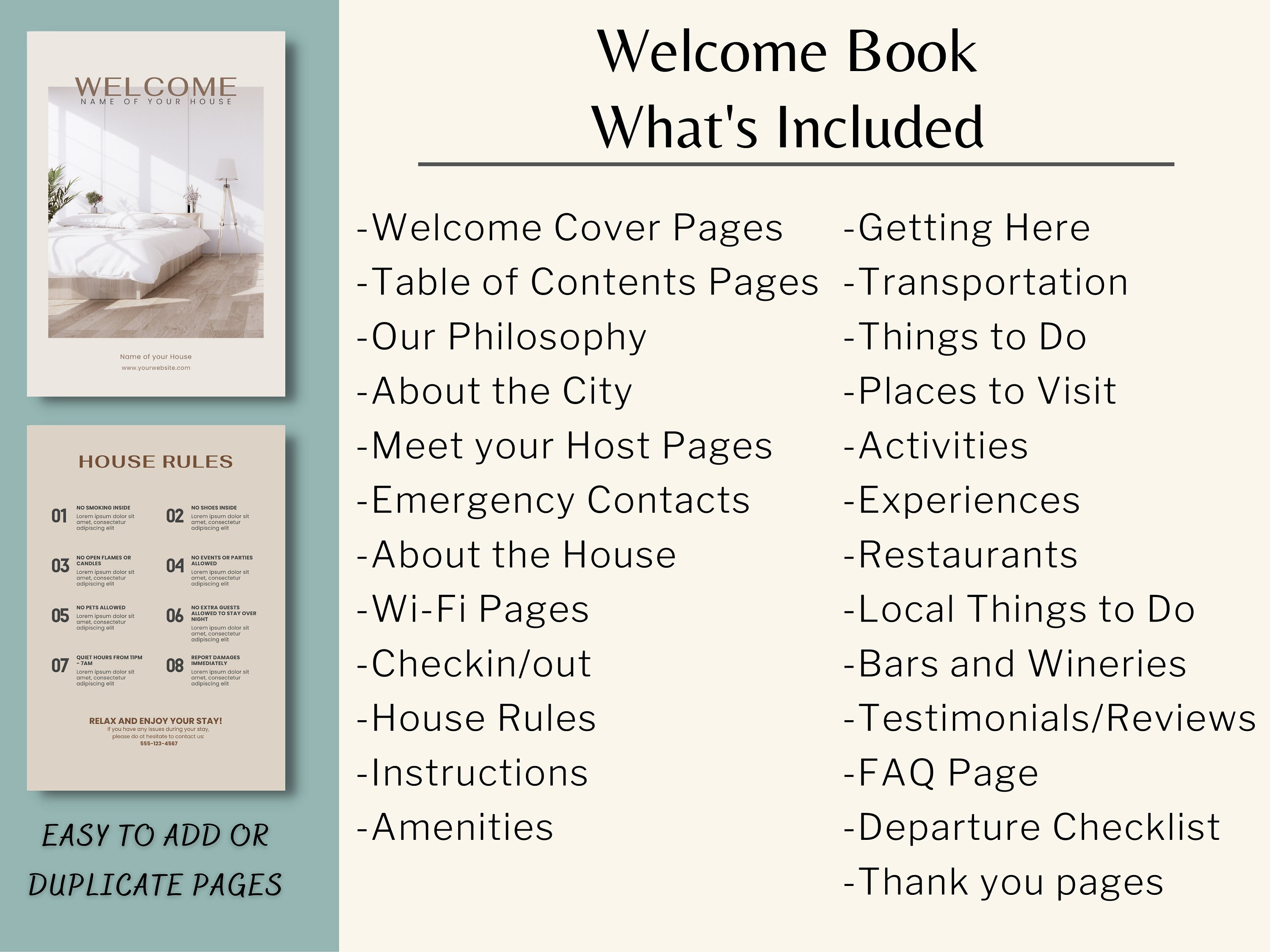 MEGA Airbnb Host Bundle Template Airbnb Welcome Book Editable Rental ...