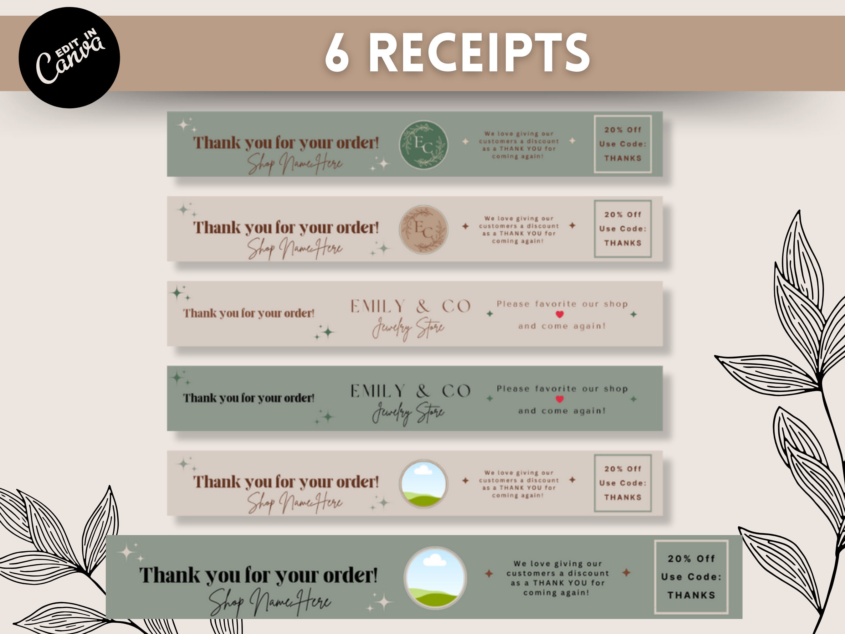 Boho Etsy Banner Template BUNDLE, Neutral Beige Etsy Shop Banners ...