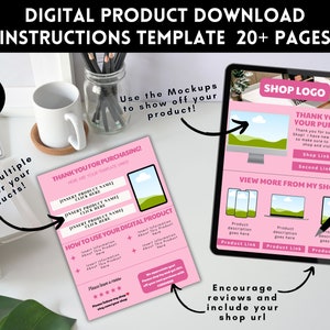 Digital Download Instruction Template for Digital Product | How to ...