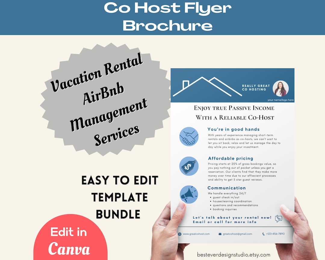 Airbnb Co-hosting Services Flyer Template | Property Management Flyer ...