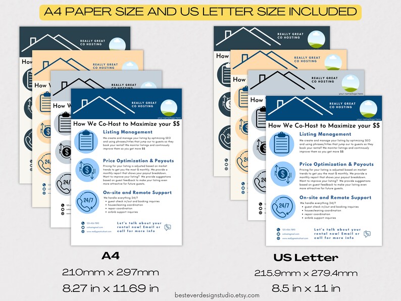 Airbnb Co-hosting Services Flyer Template | Property Management Flyer ...