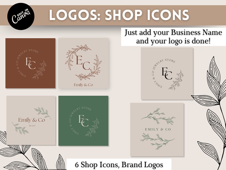 DIY Logo Design Boho Neutral Logo Template Neutral Branding - Etsy