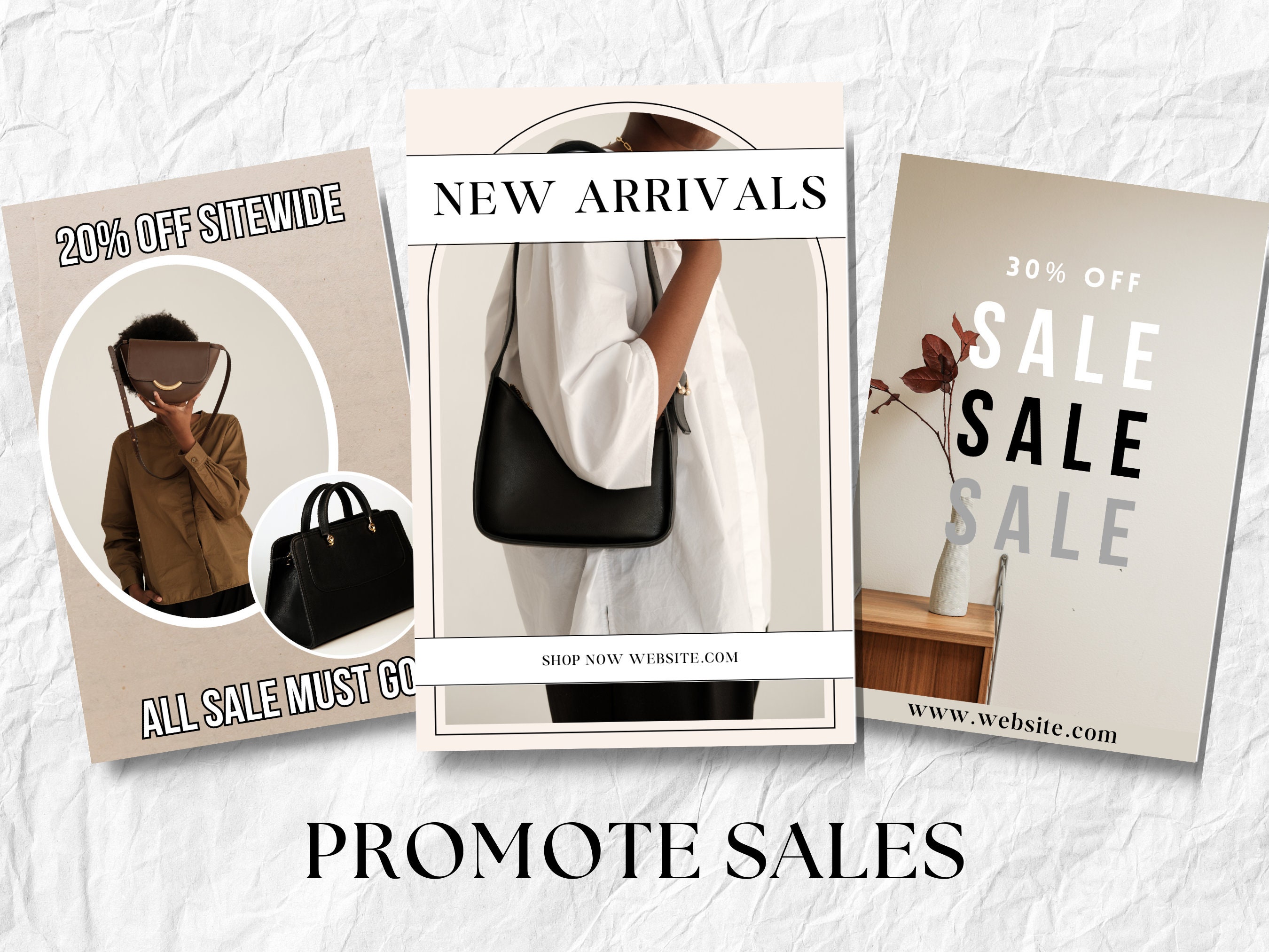 Minimal Pinterest Pins Template Pinterest Template for Luxury Brands ...