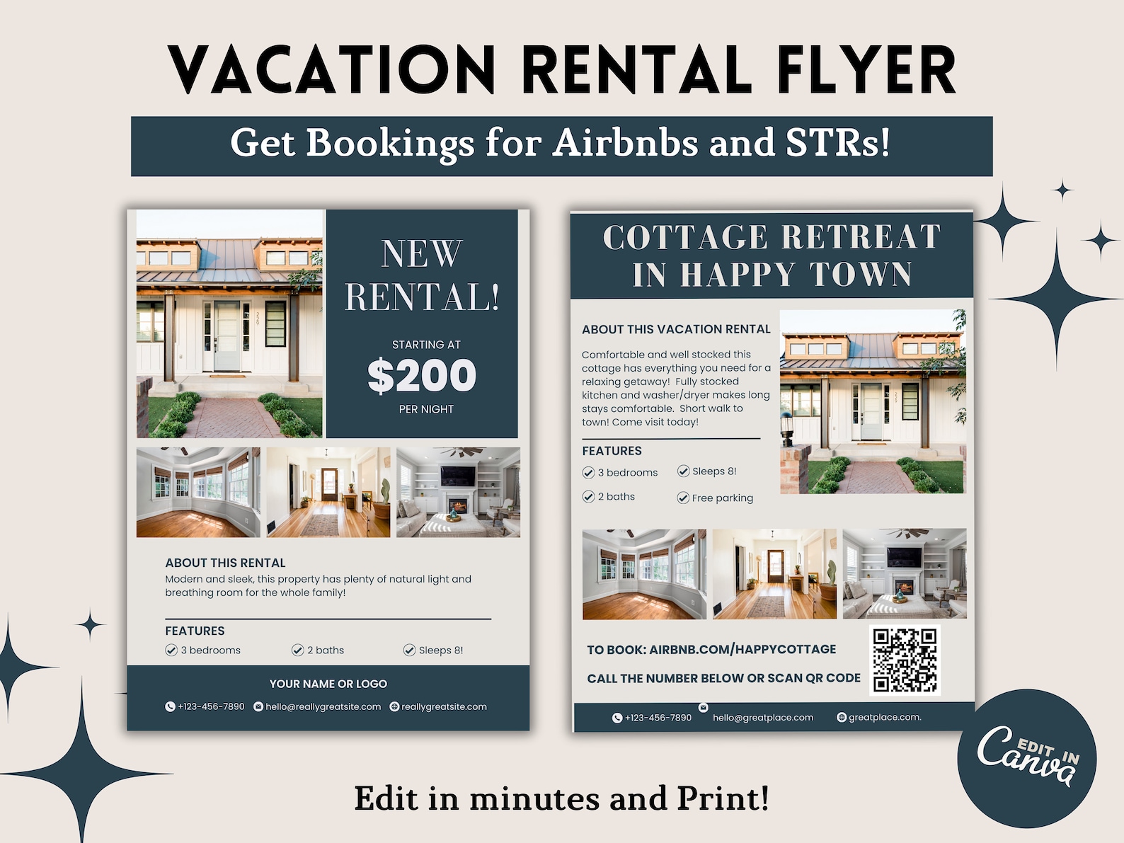 Airbnb Flyer Template | Short Term Rental Flyer | Vacation Rental ...