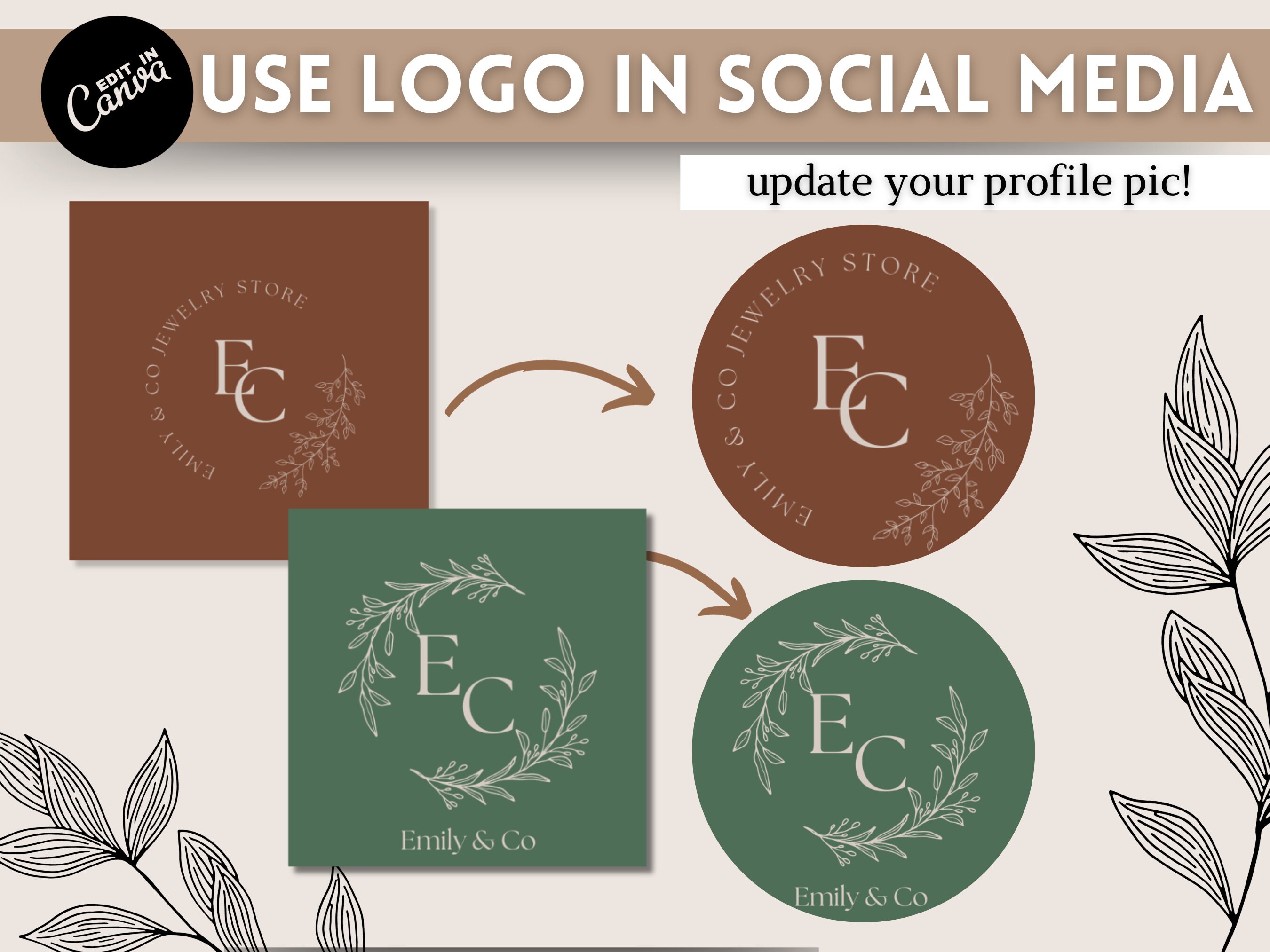 Boho Etsy Banner Template BUNDLE, Neutral Beige Etsy Shop Banners ...