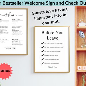 45 + Airbnb Sign Bundle, Airbnb Signage, Vacation Rental Signs, Guest ...
