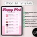 Pink Price List Template Bundle, Price List Flyers Canva Template ...