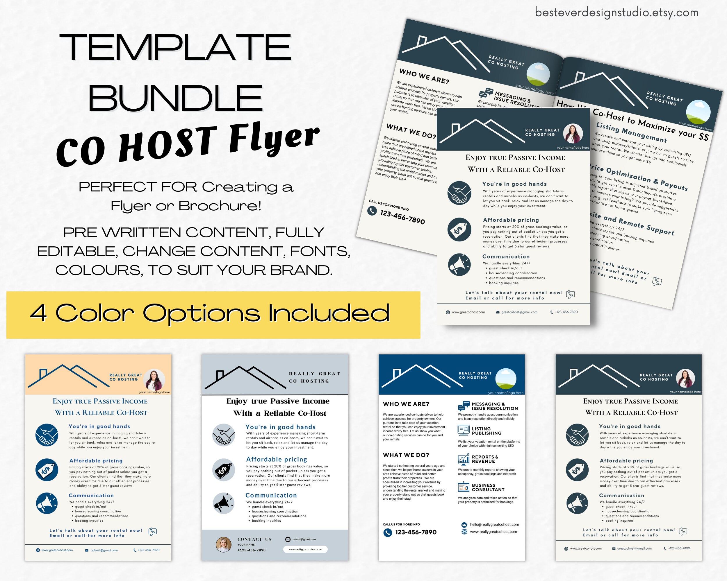 Airbnb Co-hosting Services Flyer Template | Property Management Flyer ...