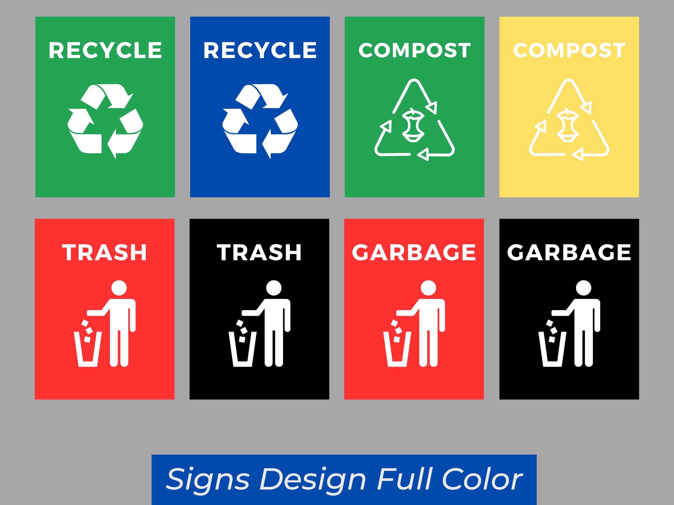 Airbnb Printable Trash Sign Bundle| Garbage Recycling Compost Posters ...