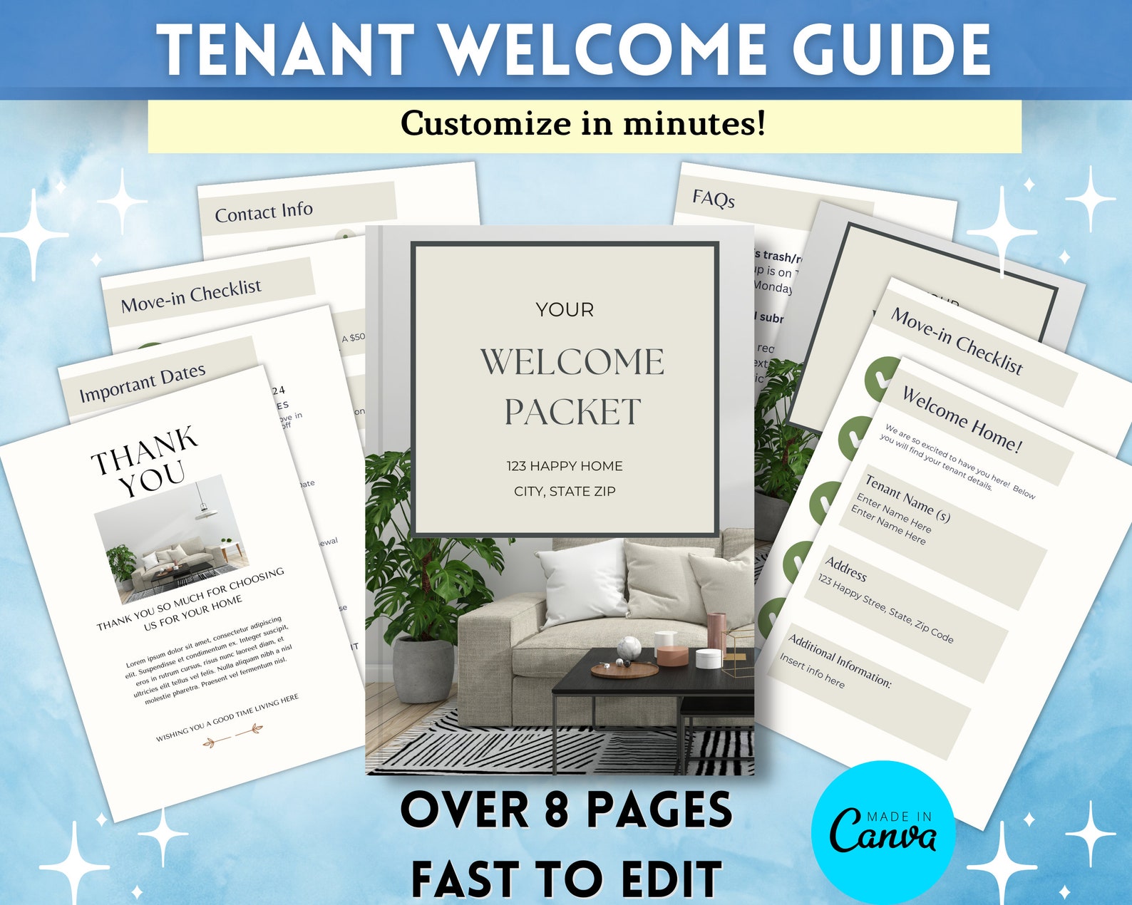 Tenant Welcome Guide Template| Tenant Welcome Packet Canva Download for ...