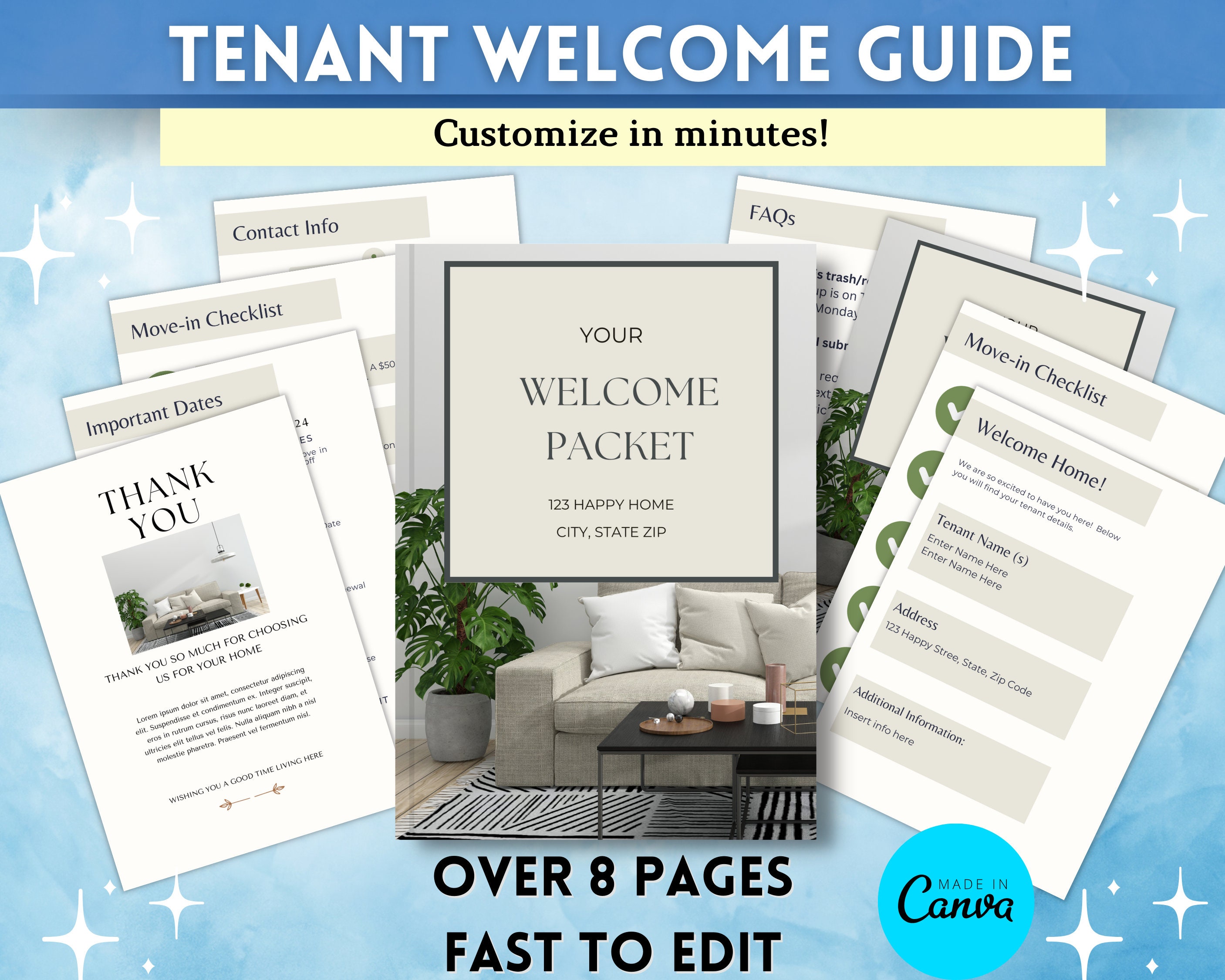 Tenant Welcome Guide Template| Tenant Welcome Packet Canva Download for ...