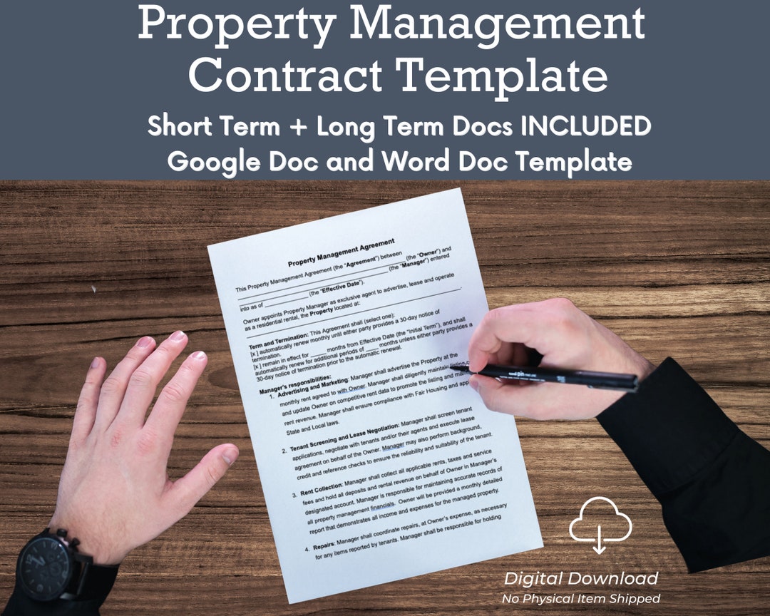 Property Management Agreement Contract Editable Rental Agreement ...