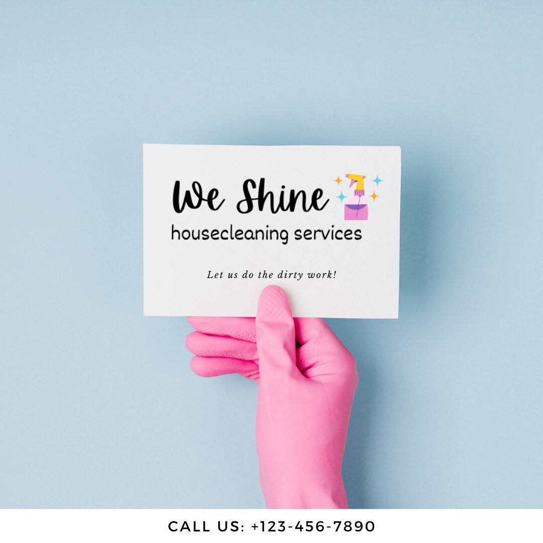 Editable Cleaning Service Logo Canva Template DIY Cleaning - Etsy