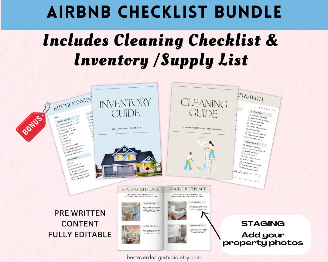 Airbnb Cleaning Checklist Template|airbnb Cleaning and Inventory List ...