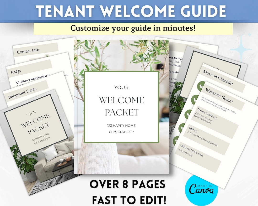 Tenant Welcome Packet Template for Landlords| Tenant Welcome Guide ...