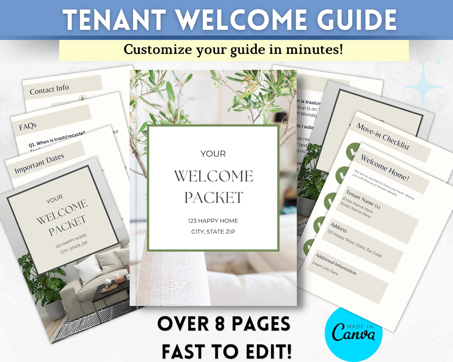 Tenant Welcome Packet Template for Landlords| Tenant Welcome Guide ...