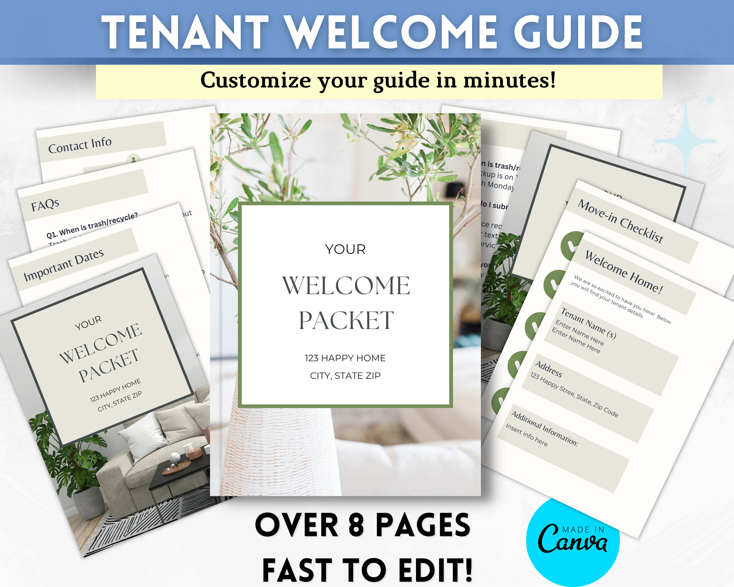 Tenant Welcome Packet Template for Landlords| Tenant Welcome Guide ...