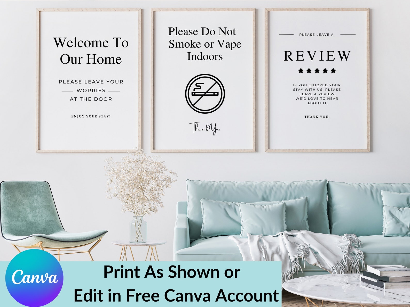 45 + Airbnb Sign Bundle, Airbnb Signage, Vacation Rental Signs, Guest ...