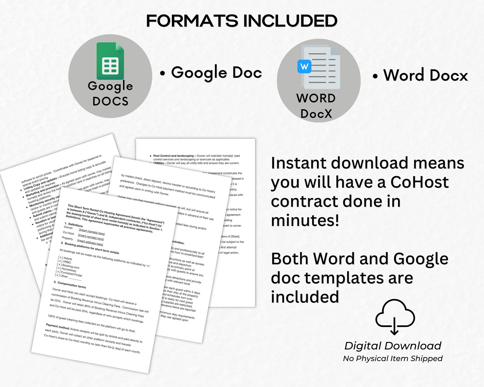 Airbnb Co-host Agreement Contract, Customizable Co-host Template ...