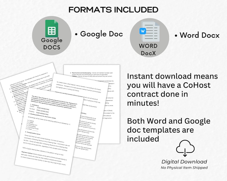 Airbnb Co-host Agreement Contract, Customizable Co-host Template ...