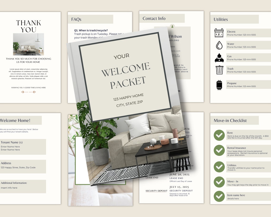 Tenant Welcome Packet Template for Landlords| Tenant Welcome Guide ...