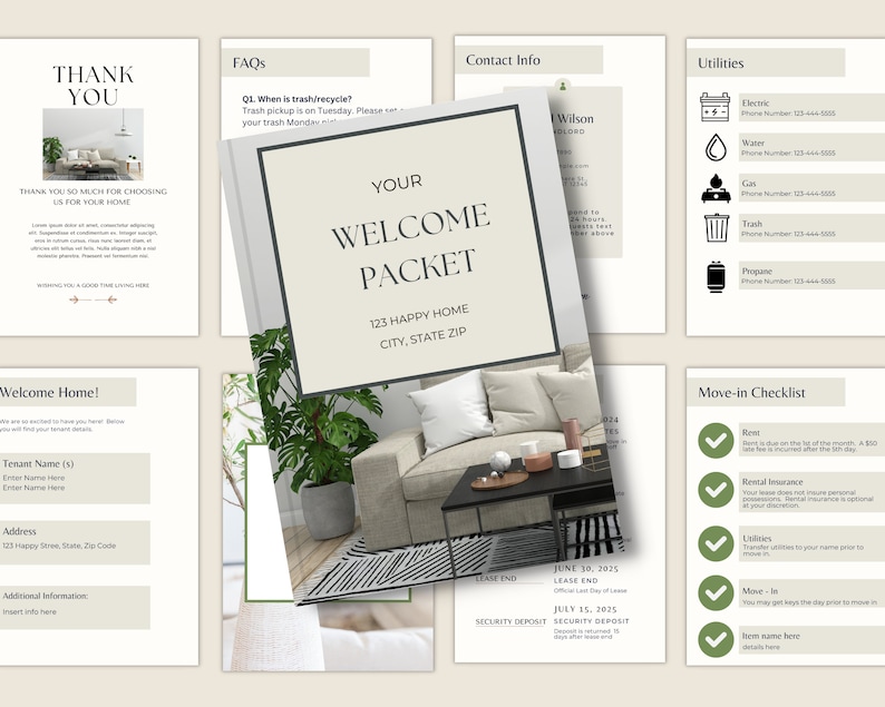 Tenant Welcome Guide Template| Tenant Welcome Packet Canva Download for ...