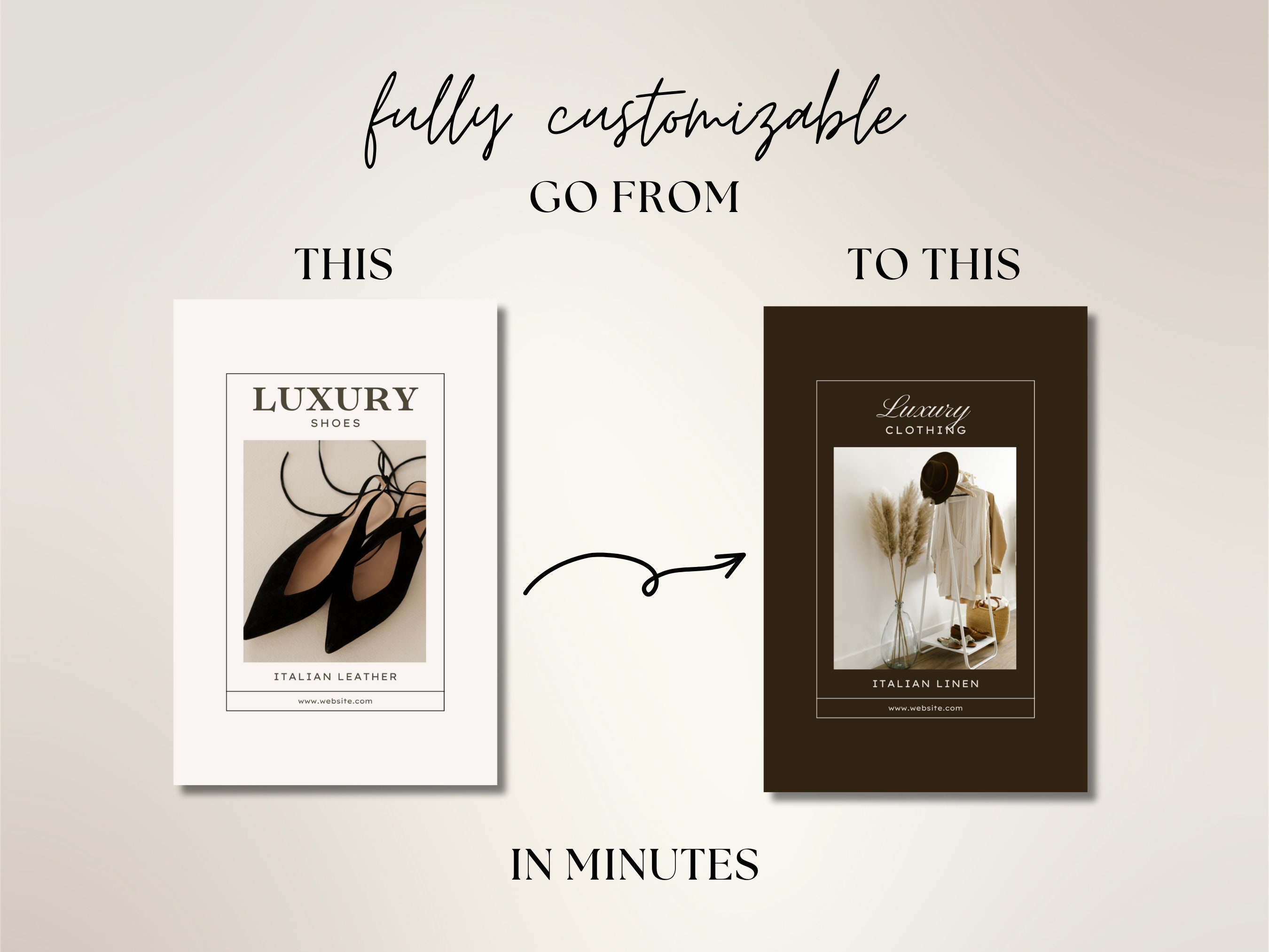 Minimal Pinterest Pins Template Pinterest Template for Luxury Brands ...