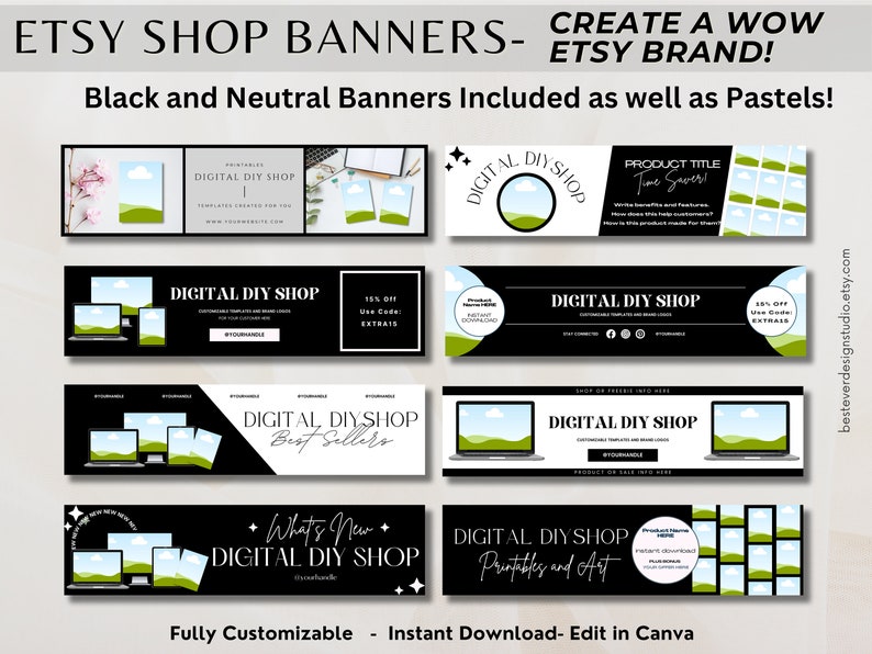 MEGA Etsy Digital Shop Kit Bundle | All-in-one Digital Etsy Shop ...