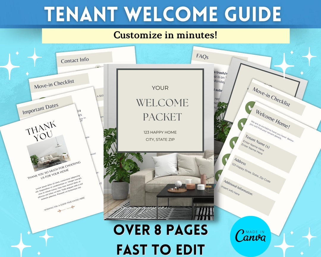 Tenant Welcome Guide Template Tenant Welcome Packet Canva Download for ...