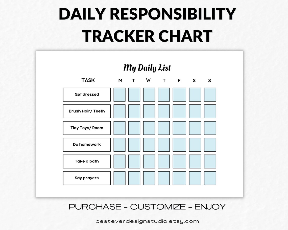 Editable Chore Charts, Printable Canva Family and Kids Chore Chart ...