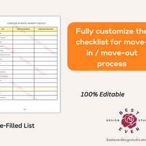 Rental Inspection Checklist, Editable Rental Property Checklist for ...
